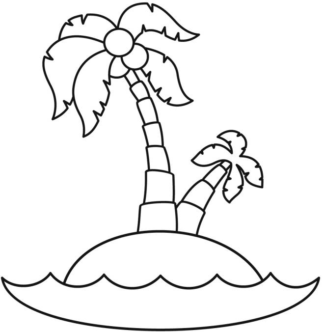 Coloriage île facile dessin gratuit à imprimer