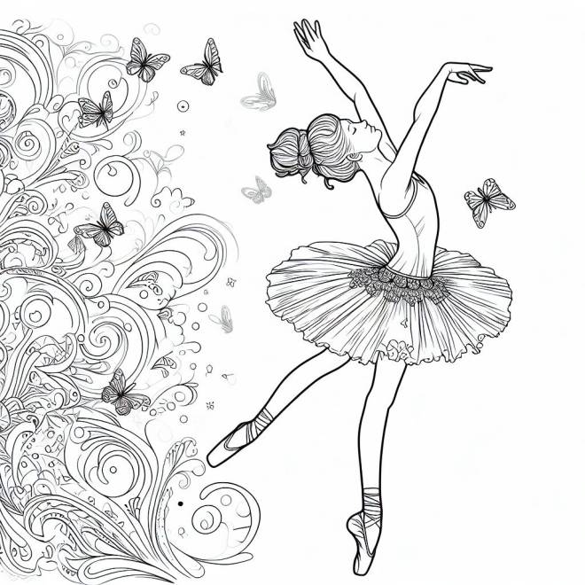 Coloriage Ballerine gratuit à imprimer