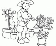 Coloriage Jardinier gratuit à imprimer