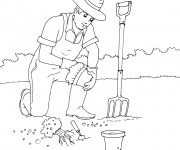 Coloriage Jardinier gratuit à imprimer
