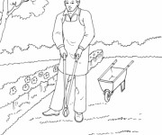 Coloriage Jardinier gratuit à imprimer liste 20 à 40