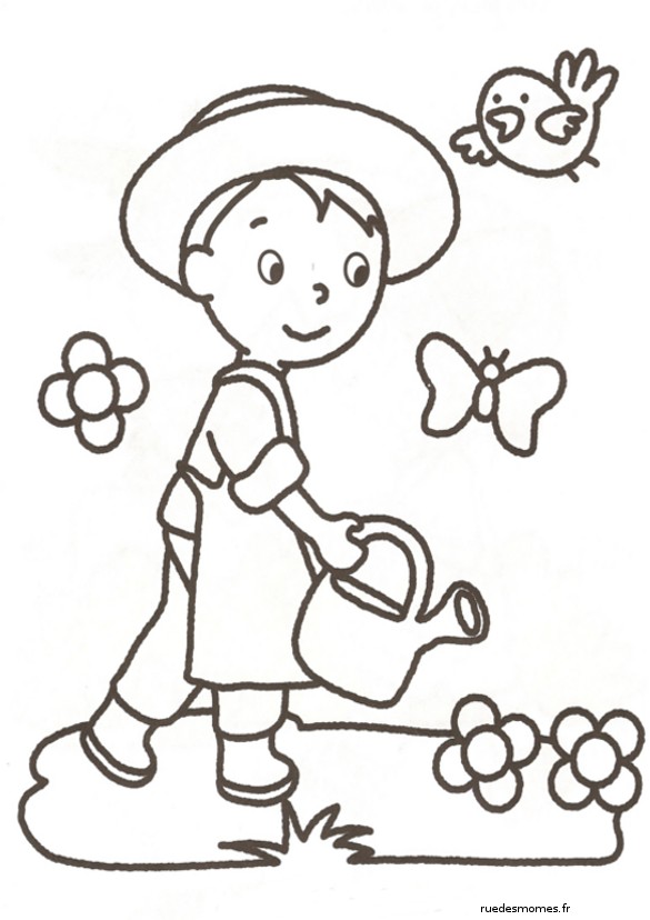 Coloriage Jardinier 5 dessin gratuit à imprimer