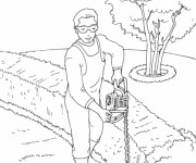 Coloriage Jardinier gratuit à imprimer liste 20 à 40