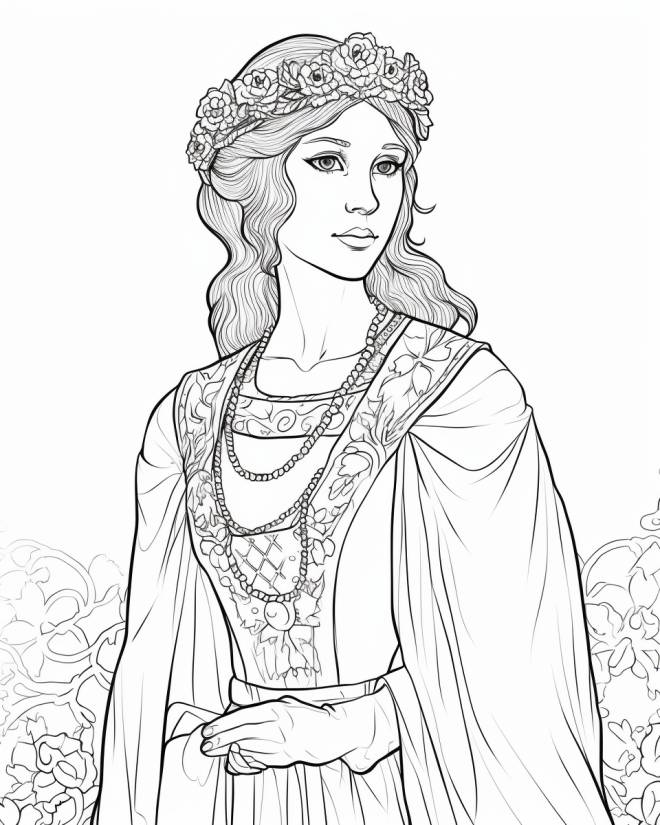 Coloriage Aliénor d'Aquitaine dessin gratuit à imprimer