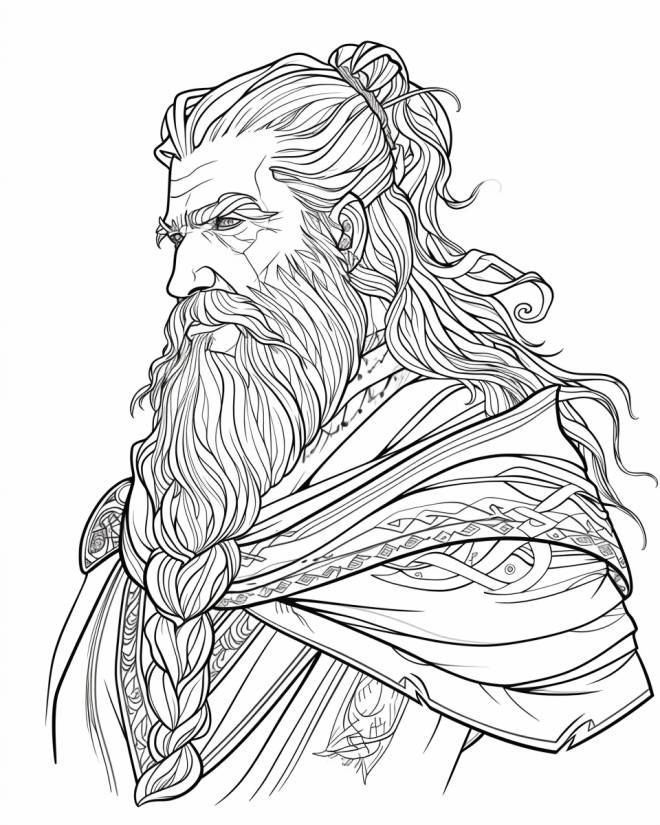 Coloriage Erik le Rouge l'explorateur nordique dessin gratuit à imprimer