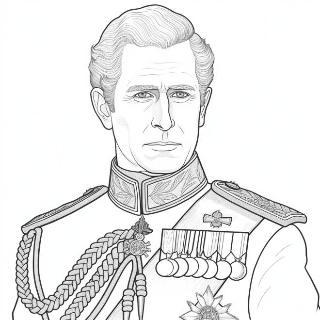 Coloriage Le roi Charles d'Angleterre dessin gratuit à imprimer