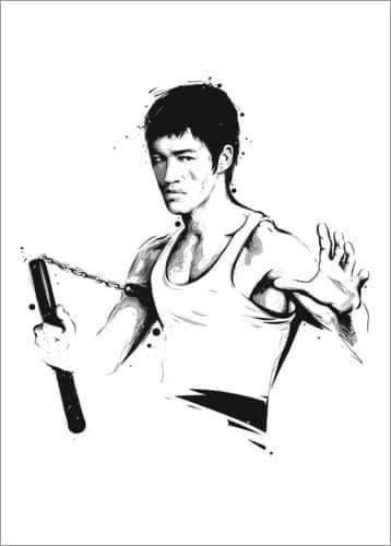 Coloriage Bruce Lee imprimable dessin gratuit à imprimer