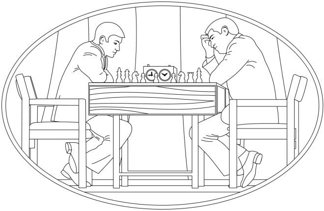 Coloriage Jeu d'échecs pendant la compétition Coloriage Jeu d'échecs pendant la compétition