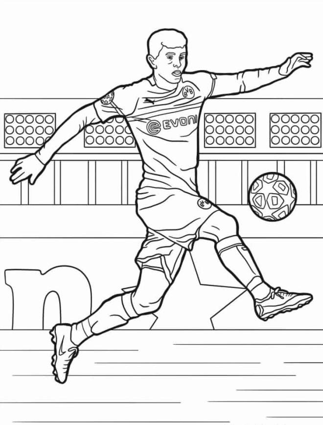 Coloriage Footballeur de la Premier League dessin gratuit à imprimer