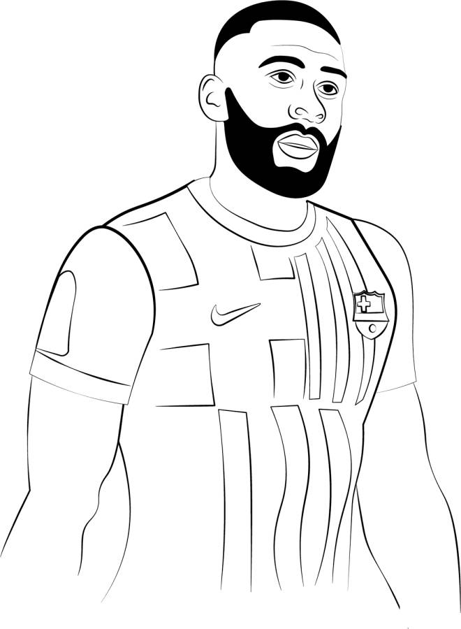 Coloriage Footballeur Memphis Depay dessin gratuit à imprimer