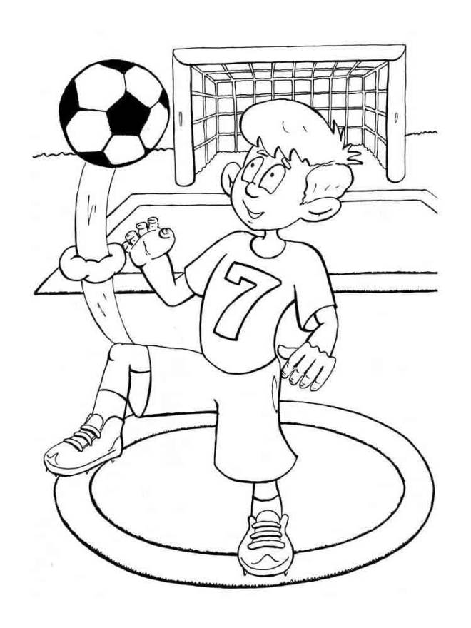 Coloriage Jeune footballeur avec le numéro 7