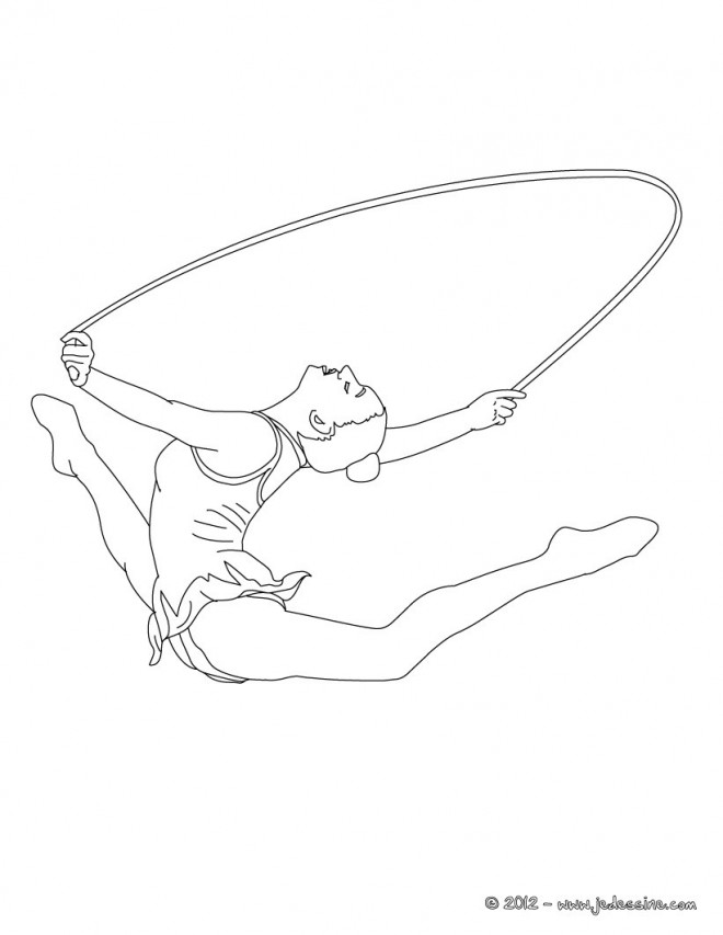 Coloriage Gymnastique rythmique corde dessin gratuit à imprimer