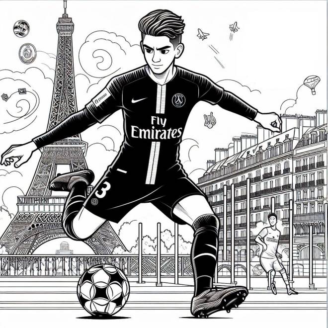 Coloriage PSG Paris Saint-Germain gratuit à imprimer