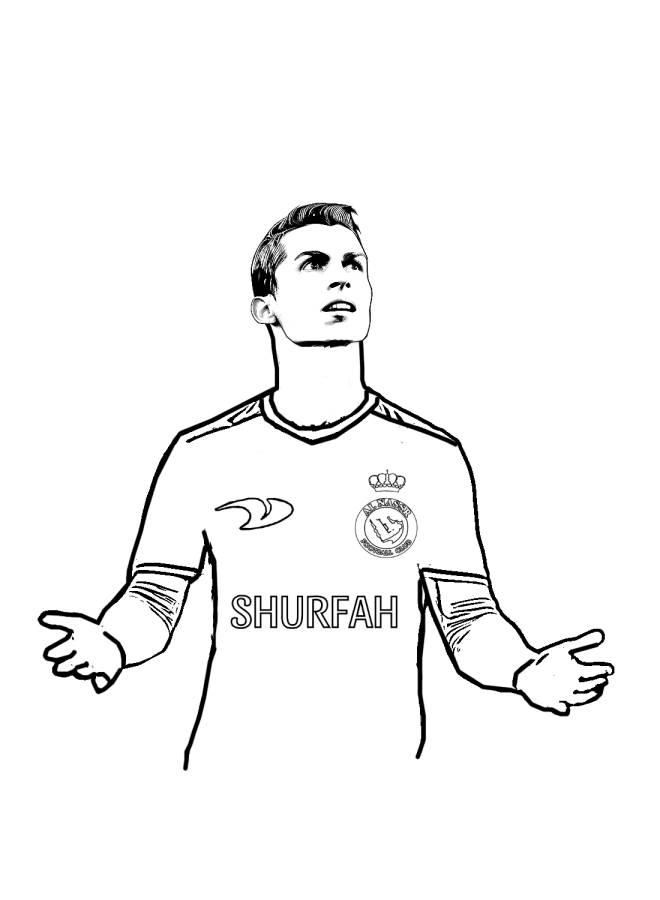 Coloriage Cristiano Ronaldo détaillé