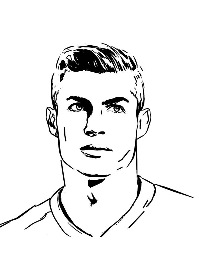 Coloriage Le regard de Cristiano Ronaldo dessin gratuit à imprimer