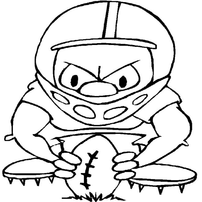 Coloriage Joueur de rugby de cartoon dessin gratuit à imprimer