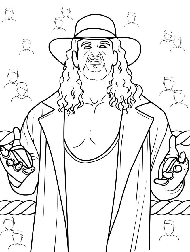 Coloriage Catcher Undertaker pour les enfants dessin gratuit à imprimer
