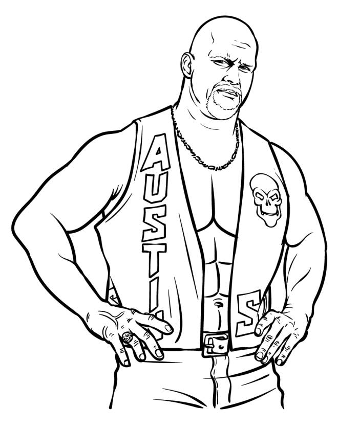 Coloriage Lutteur Steve Austin dessin gratuit à imprimer