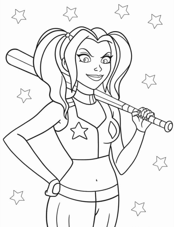 Coloriage Harley Quinn gratuit à imprimer