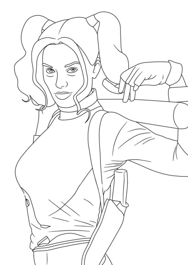 Coloriage Margo Robbie Comme Harley Quinn Dessin Gratuit à Imprimer