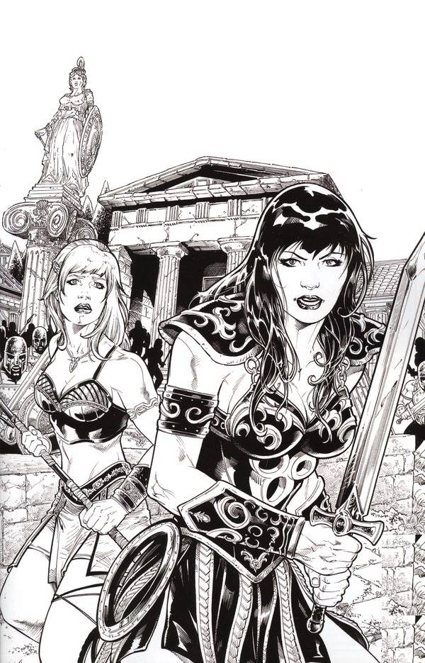 Coloriage Xena Warrior Princess, Xena et Gabrielle